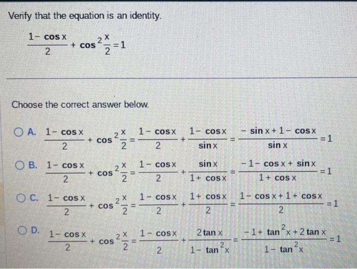 Solved Verify that the equation is an identity. | Chegg.com