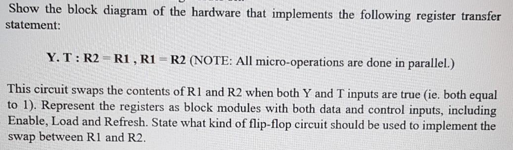 Solved Show the block diagram of the hardware that | Chegg.com