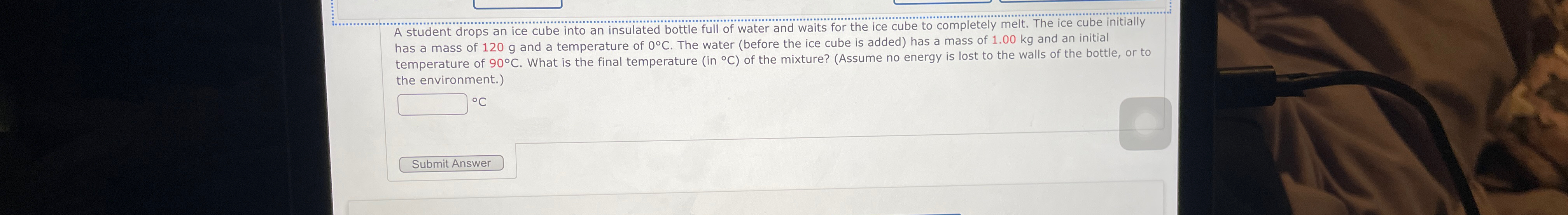 Solved A student drops an ice cube into an insulated bottle | Chegg.com