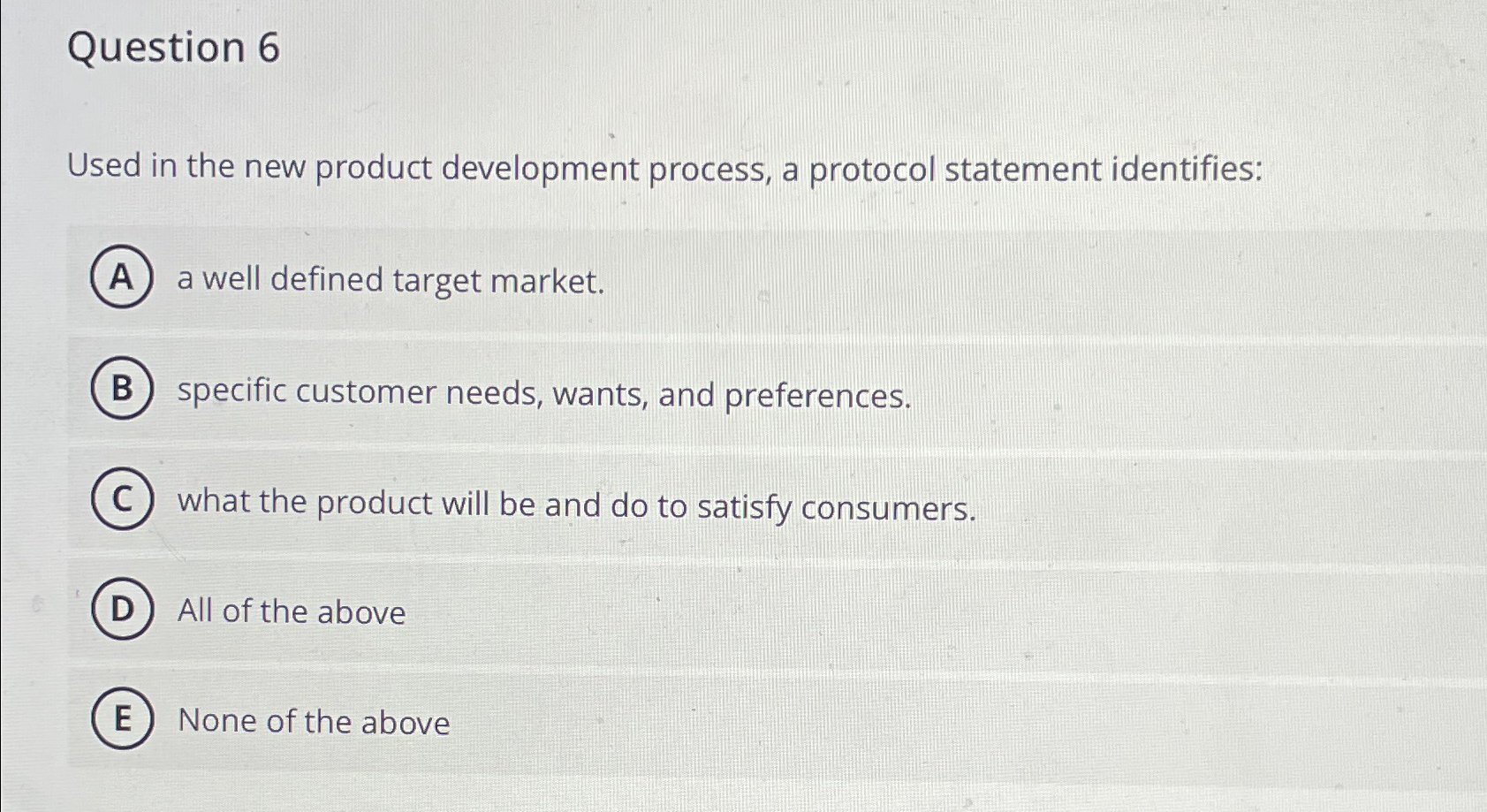 Solved Question 6Used in the new product development | Chegg.com