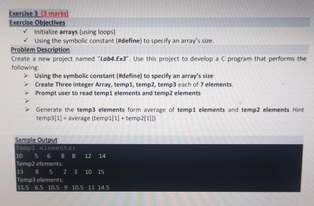 Solved Exercise 3 (3 marks) Exercise Objectives Initialize | Chegg.com