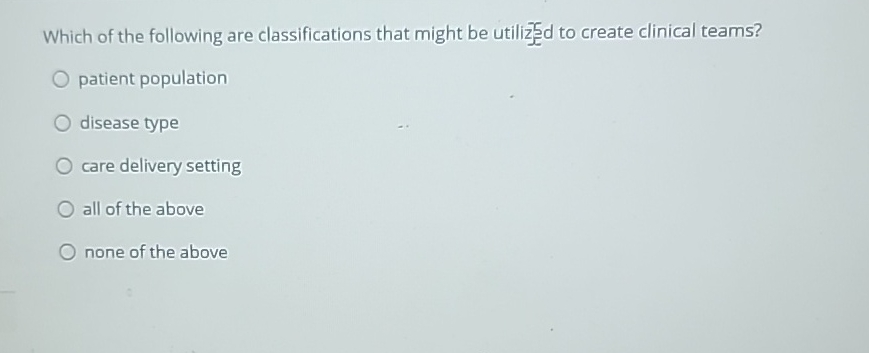Solved Which of the following are classifications that might | Chegg.com