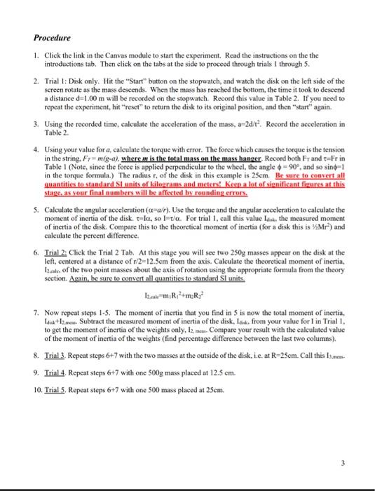 Solved Rotational Motion and Moment of Inertia Objective The | Chegg.com