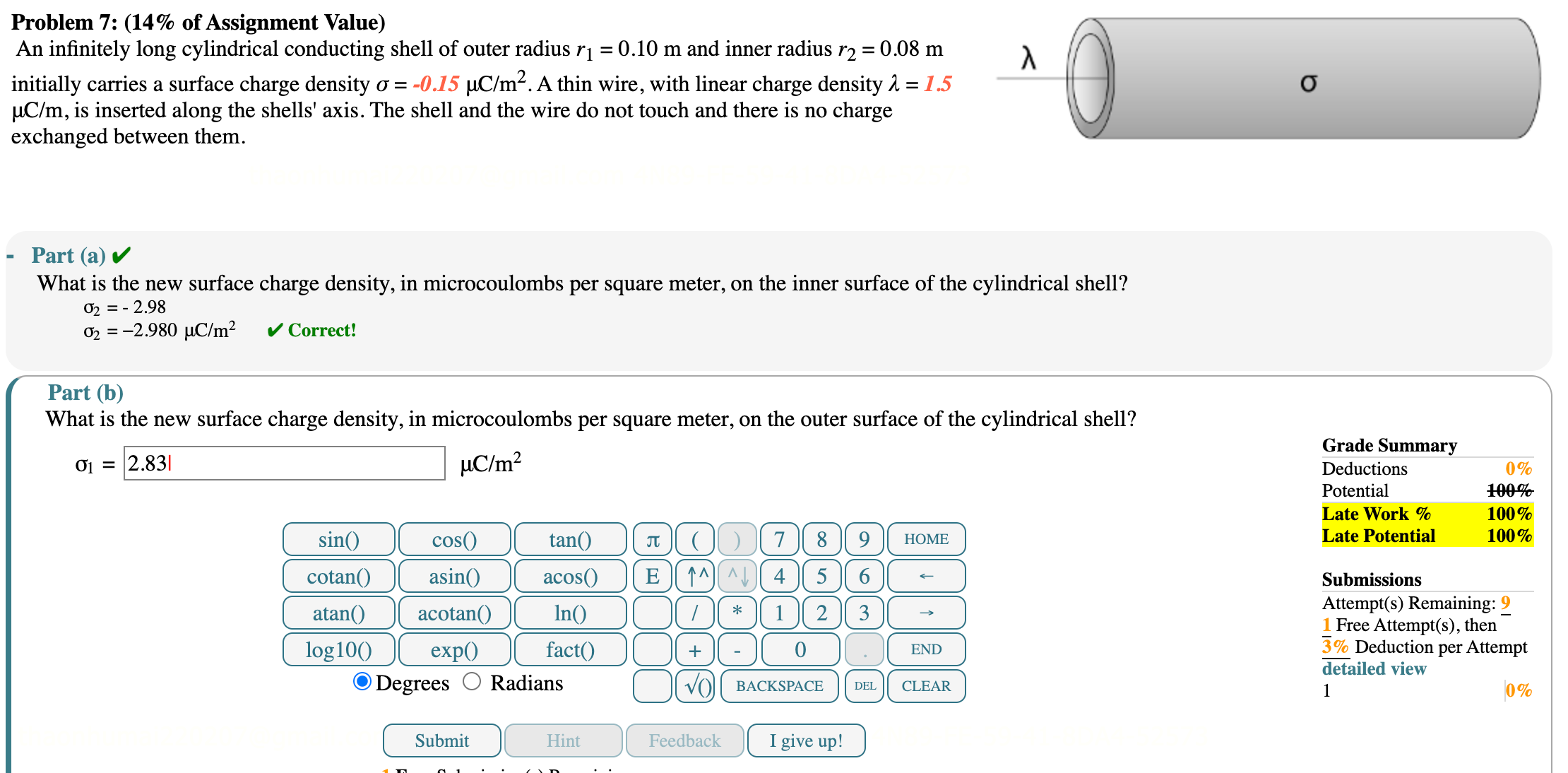 Solved Problem 7: (14% of ﻿Assignment Value)An ﻿infinitely | Chegg.com