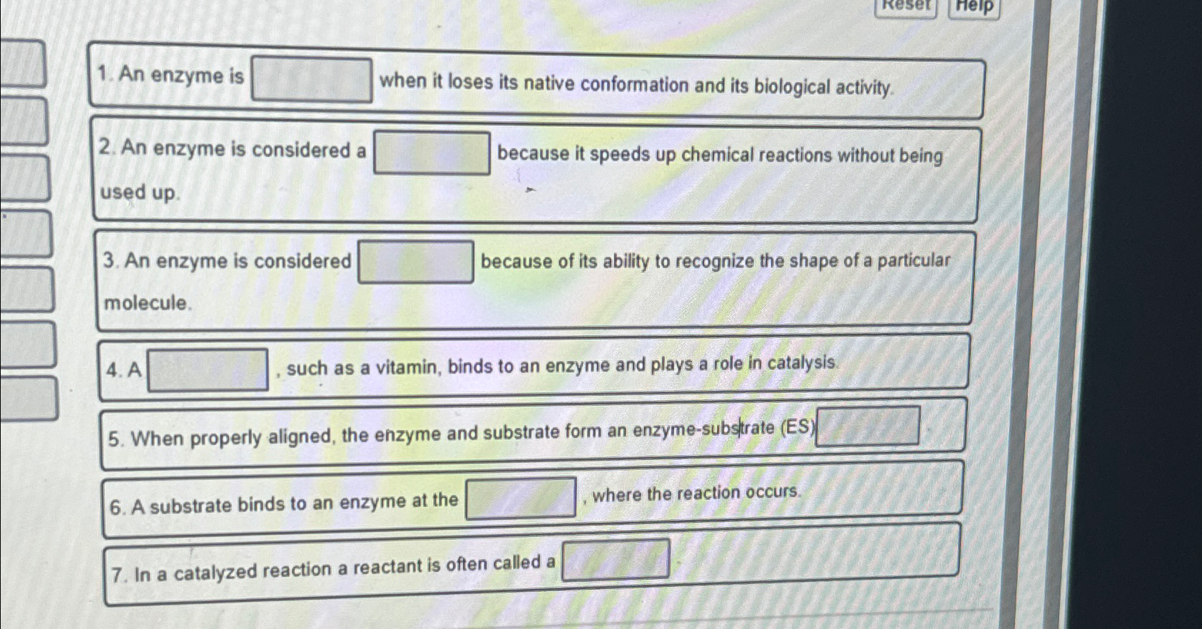 Solved An enzyme is when it loses its native conformation | Chegg.com