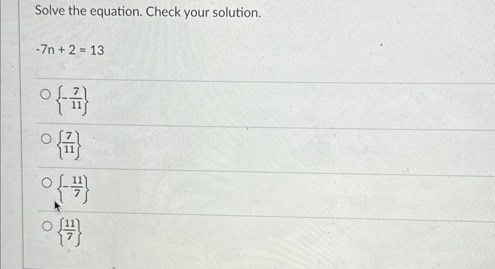 Solved Solve the equation. Check your | Chegg.com