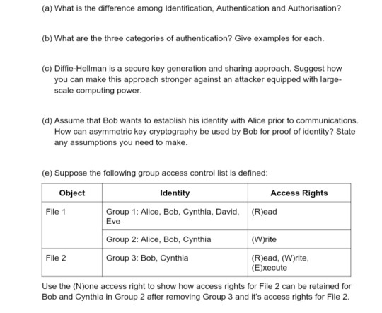 Solved (a) What is the difference among Identification, | Chegg.com