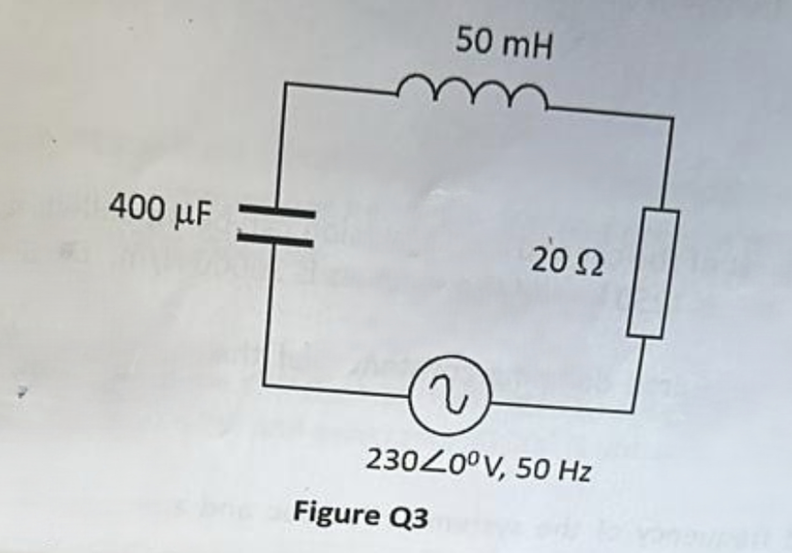 Solved With respect to the ac circuit in Figure Q3, ﻿answer | Chegg.com