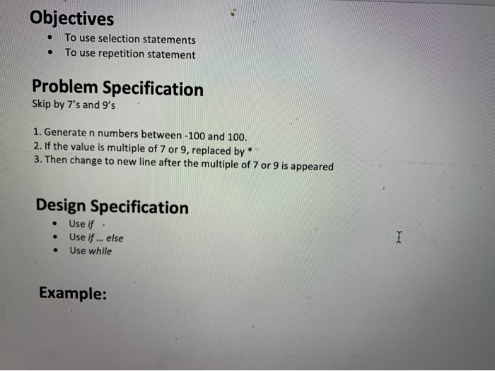 Solved Objectives • To use selection statements • To use | Chegg.com