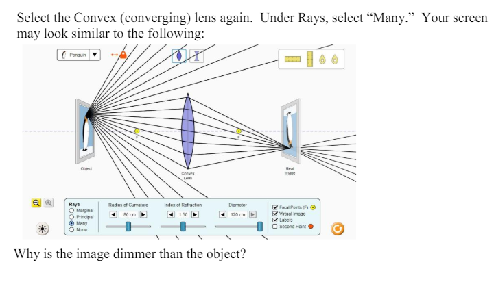 Solved Select the Convex (converging) ﻿lens again. Under | Chegg.com