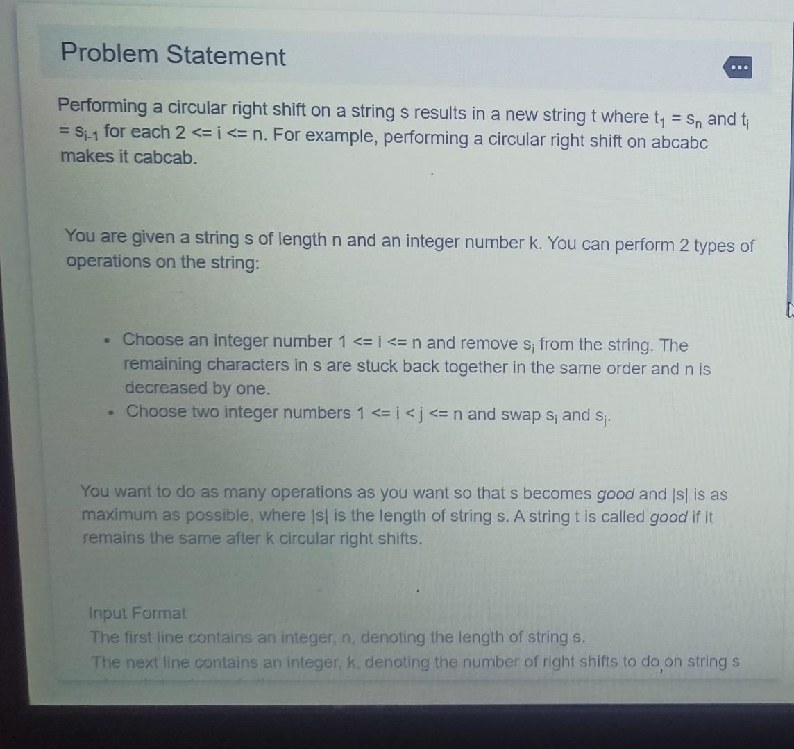 Solved Problem Statement Performing A Circular Right Shift 1554