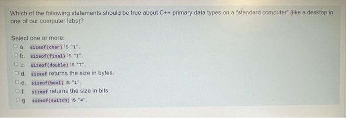 Solved Which of the following statements should be true | Chegg.com