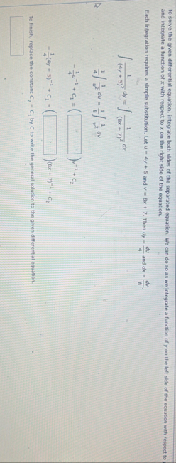 Solved To solve the given differential equation, integrate | Chegg.com