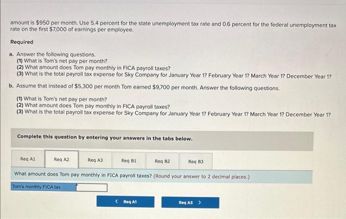 Solved Sky Company employed Tom Mills in Year 1. Tom earned | Chegg.com