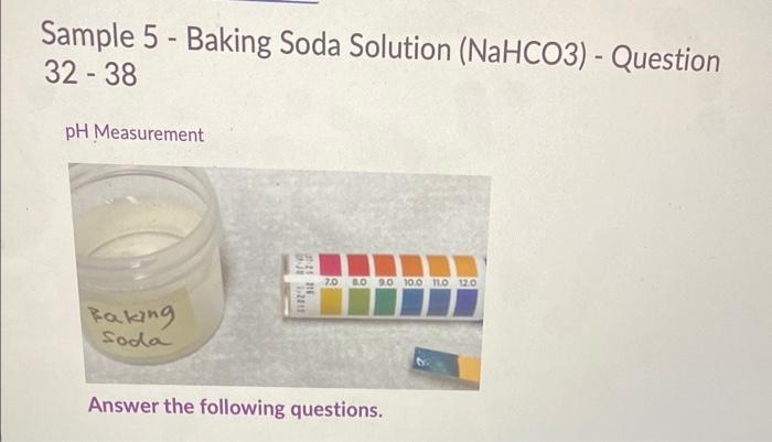 Solved Sample 5 - Baking Soda Solution (NaHCO3) - Question | Chegg.com