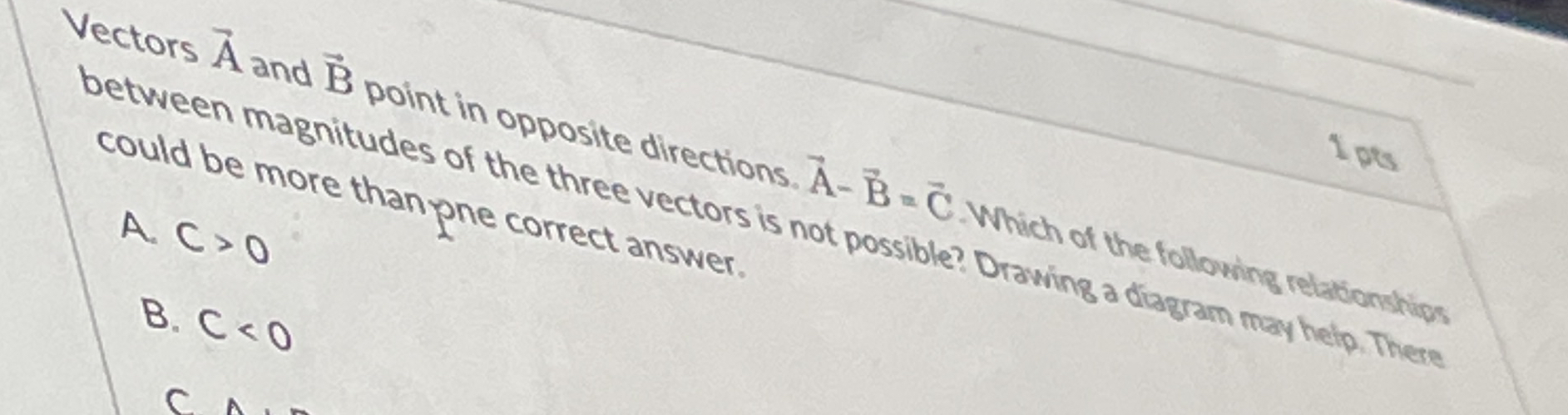 Solved Vectors vec(A) ﻿and vec(B) ﻿point in opposite | Chegg.com