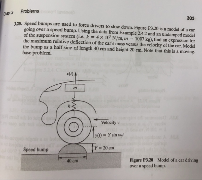 Solved Problems Chap. 3 303 3,20. Speed bumps are used to | Chegg.com