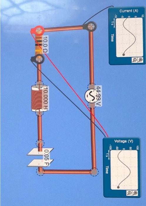 values: inductor=10H capacitor= 0.05 FResistor= 10 | Chegg.com