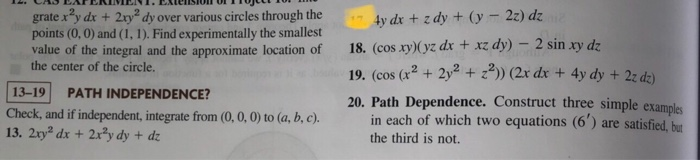 Solved 3-9 PATH INDEPENDENT INTEGRALS Show that the form | Chegg.com