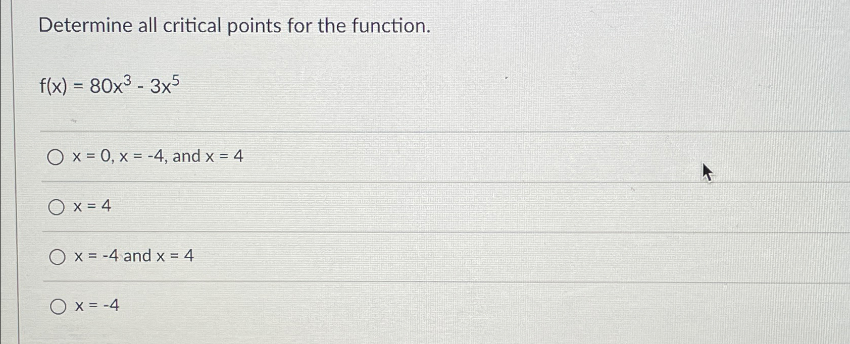 Solved Determine all critical points for the | Chegg.com