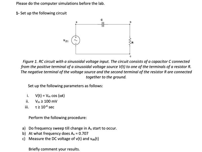 Solved Please Do The Computer Simulations Before The Lab 1