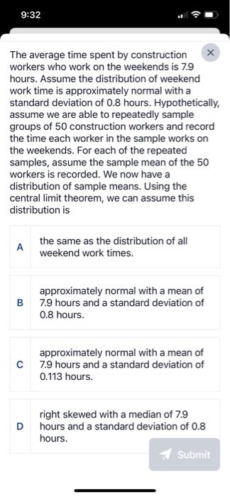 Solved The average time spent by construction workers who | Chegg.com