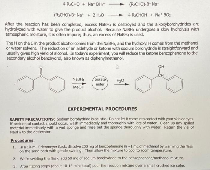 Solved REDUCTION OF BENZOPHENONE TO BENZHYDROL PURPOSE: To | Chegg.com