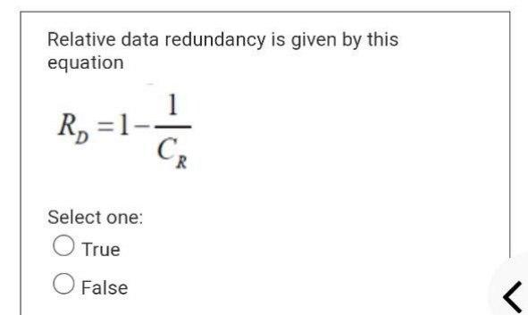 Solved Relative data redundancy is given by this equation R | Chegg.com