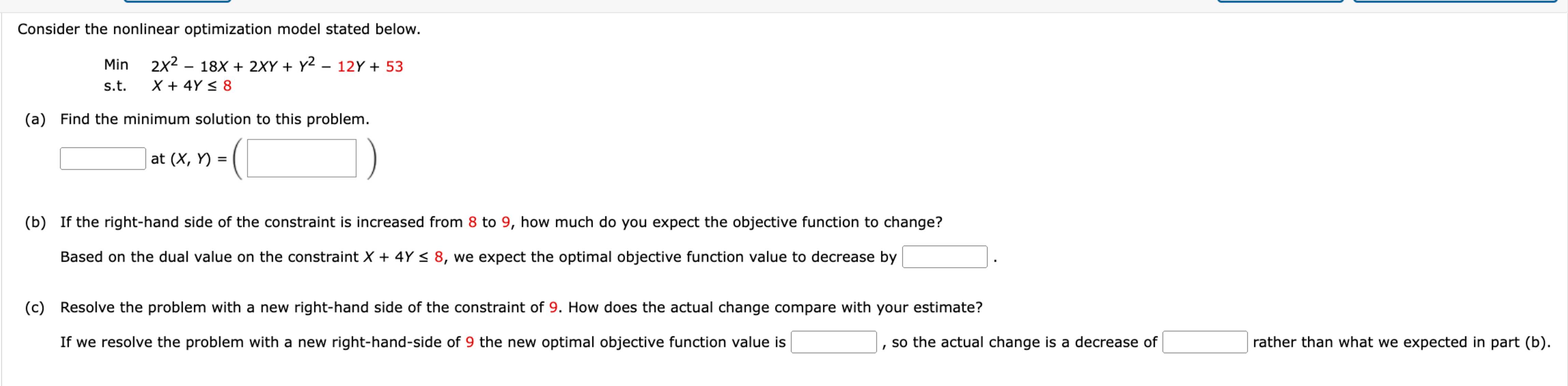Solved Consider the nonlinear optimization model stated | Chegg.com