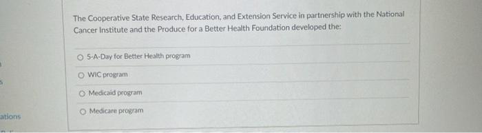 Solved The Cooperative State Research, Education and | Chegg.com