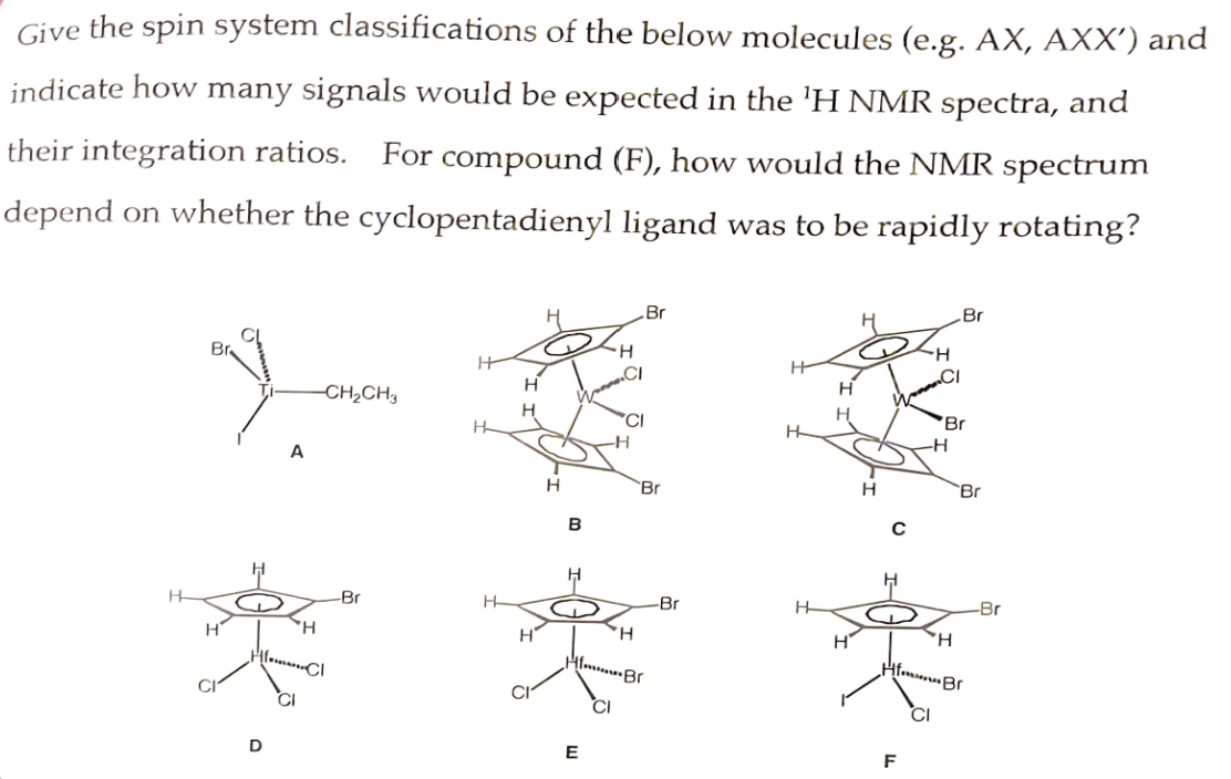 Solved Give the spin system classifications of the below | Chegg.com