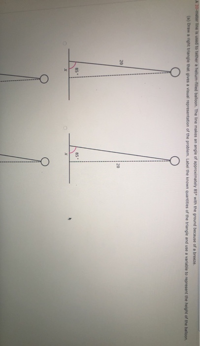 Solved A 20-meter line is used to tether a hellum-filled | Chegg.com