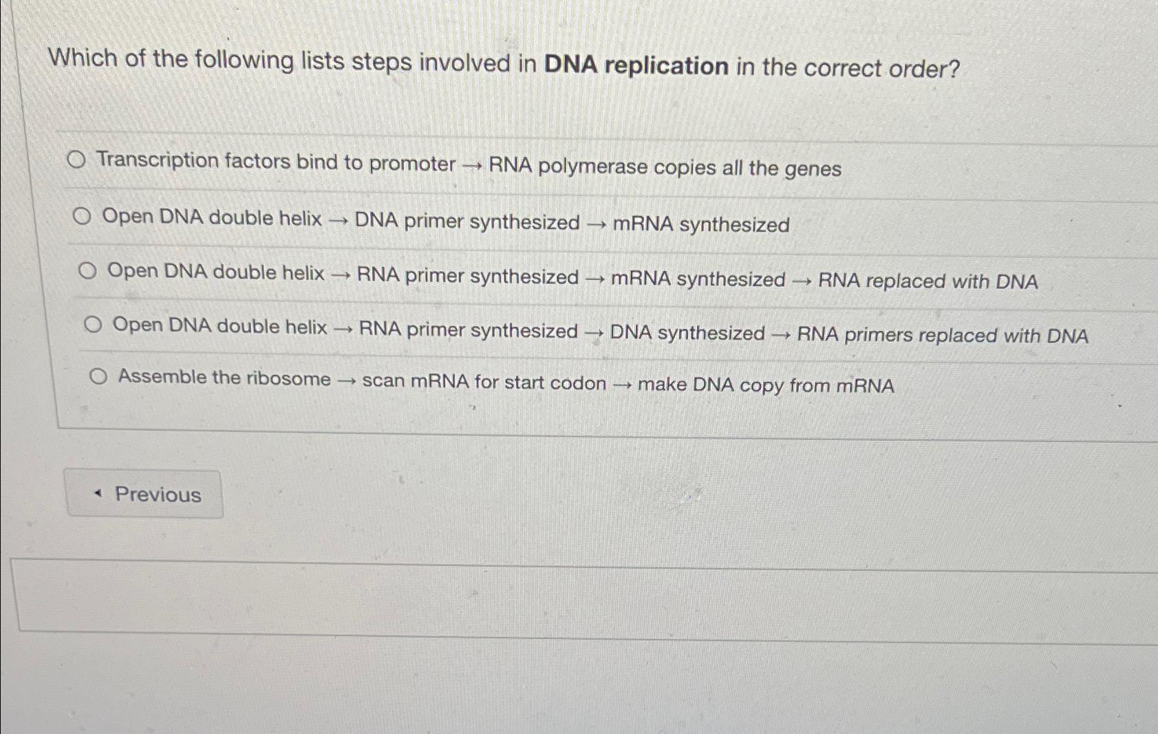Solved Which of the following lists steps involved in DNA | Chegg.com