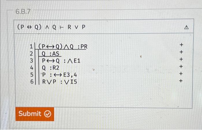 6.B.7 (PQ) ^ Q R V P 1 (PQ) AQ : PR Q:AS PQ : AE1 123 | Chegg.com