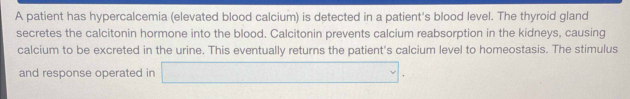 Solved A patient has hypercalcemia (elevated blood calcium) | Chegg.com