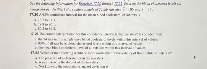 Solved Use the following information for Exercises 17.20 | Chegg.com