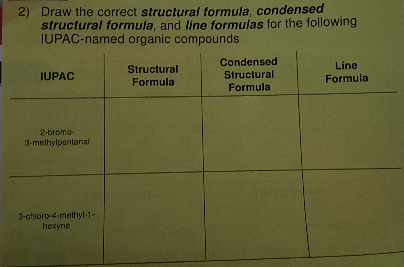 Solved Draw the correct structural formula, condensed | Chegg.com