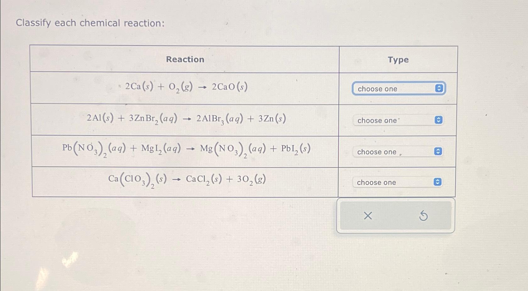 Solved Classify each chemical | Chegg.com