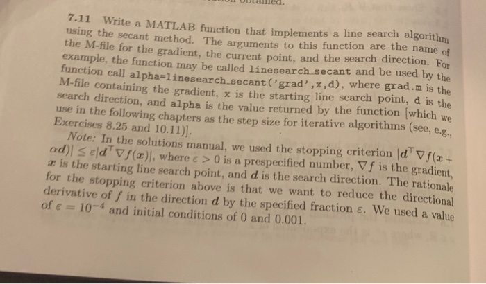I UULied. 1.11 Write a MATLAB function that | Chegg.com