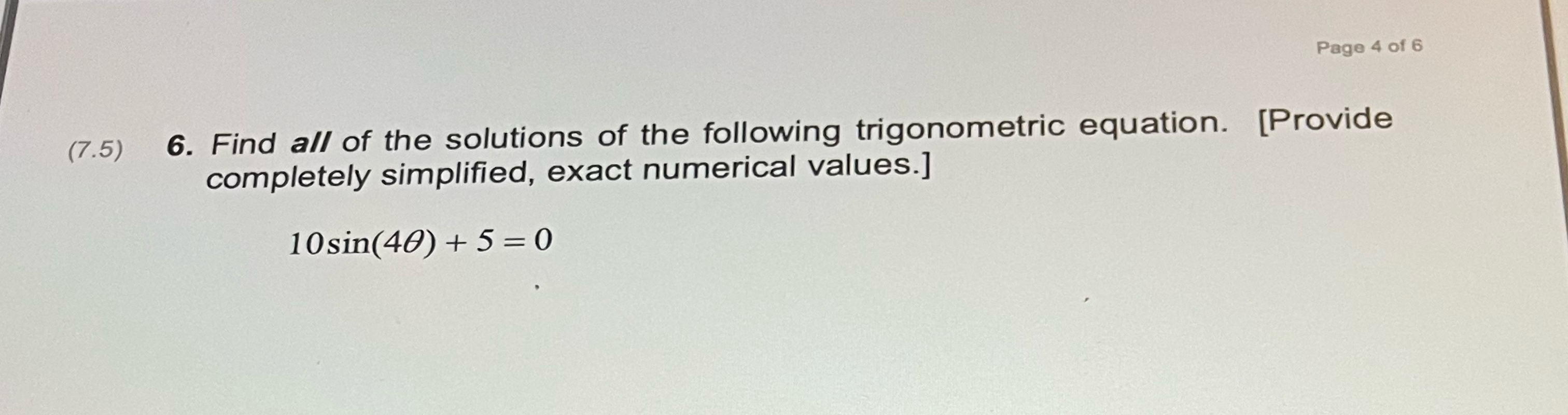 Solved Page 4 ﻿of 6(7.5) 6. ﻿Find all of the solutions of | Chegg.com
