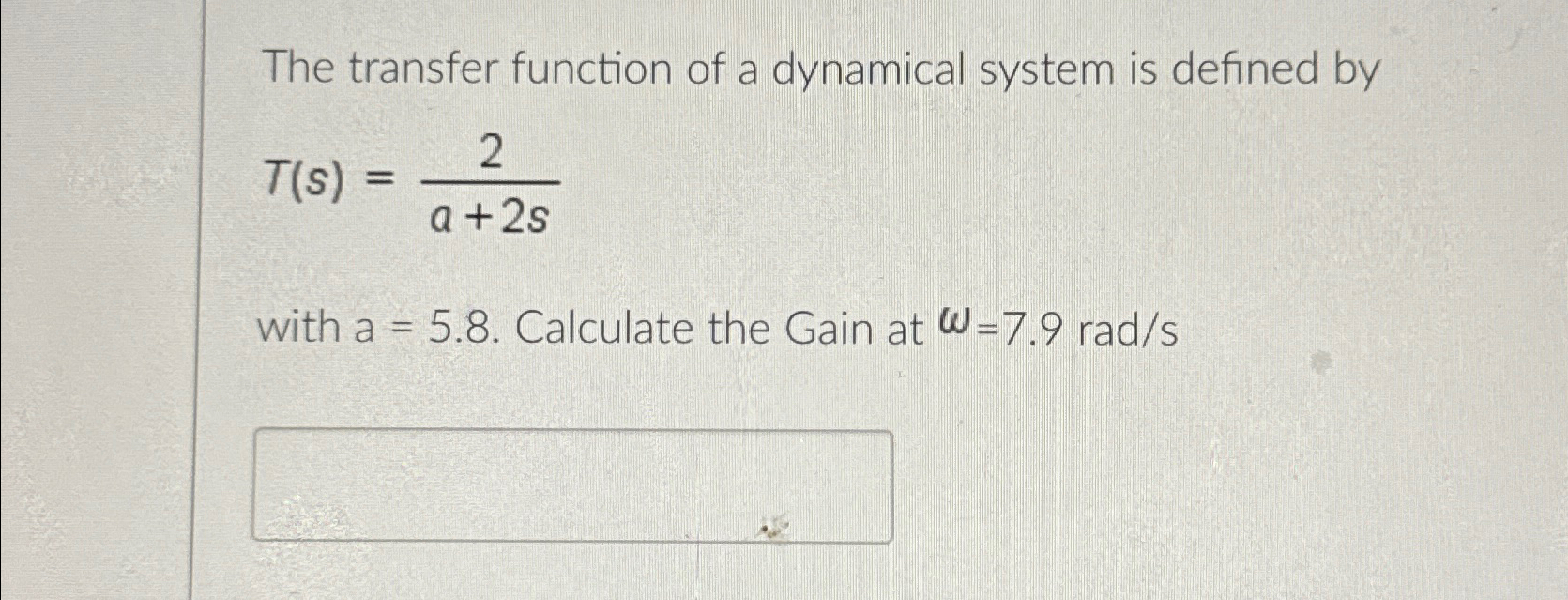 Solved The transfer function of a dynamical system is | Chegg.com