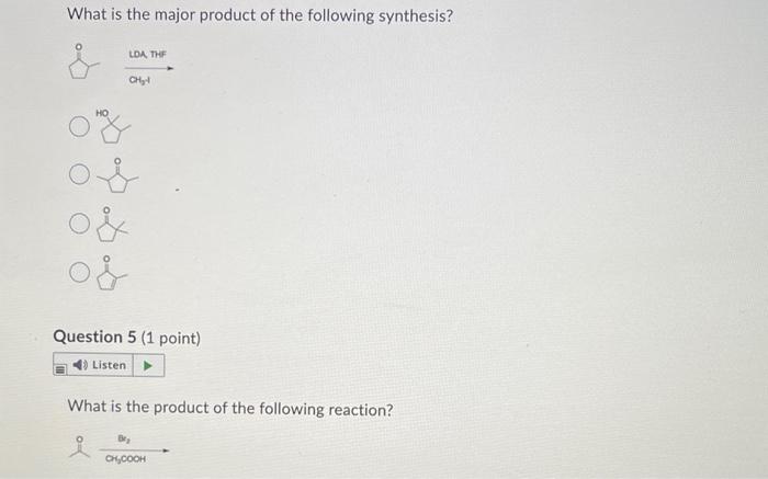 Solved What is the major product of the following synthesis? | Chegg.com