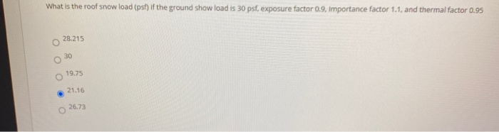Solved What is the roof snow load (psf) If the ground show | Chegg.com