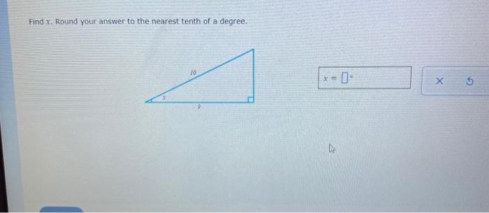Solved Find x. Round your answer to the nearest tenth of a | Chegg.com