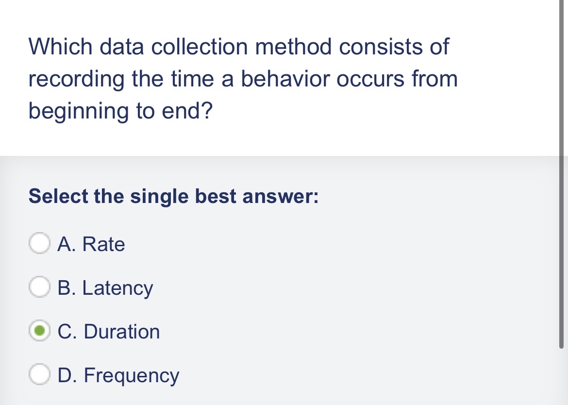 Solved Which data collection method consists of recording | Chegg.com