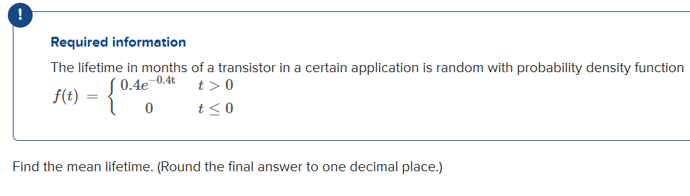 Solved Required informationThe lifetime in ﻿months of ﻿a | Chegg.com