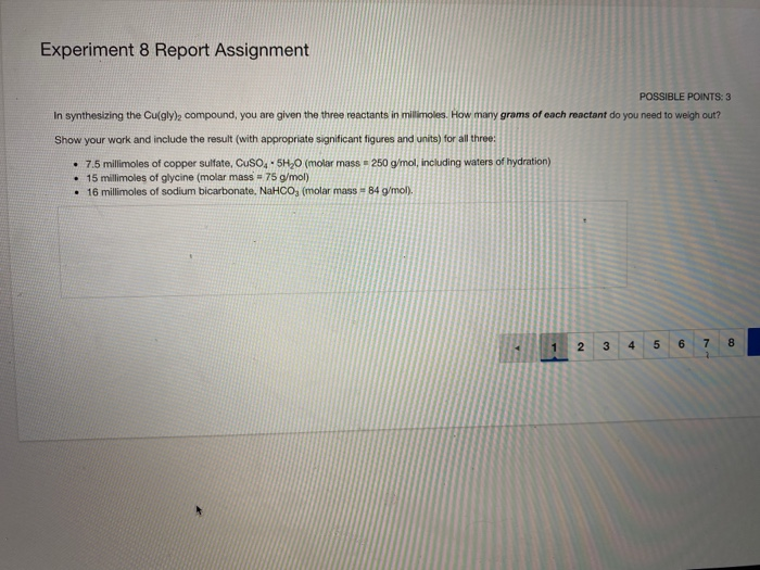 Solved Experiment 8 Report Assignment POSSIBLE POINTS: 3 In | Chegg.com