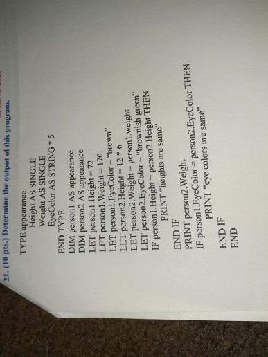 Solved in qbasic programming. Determine the output of this | Chegg.com