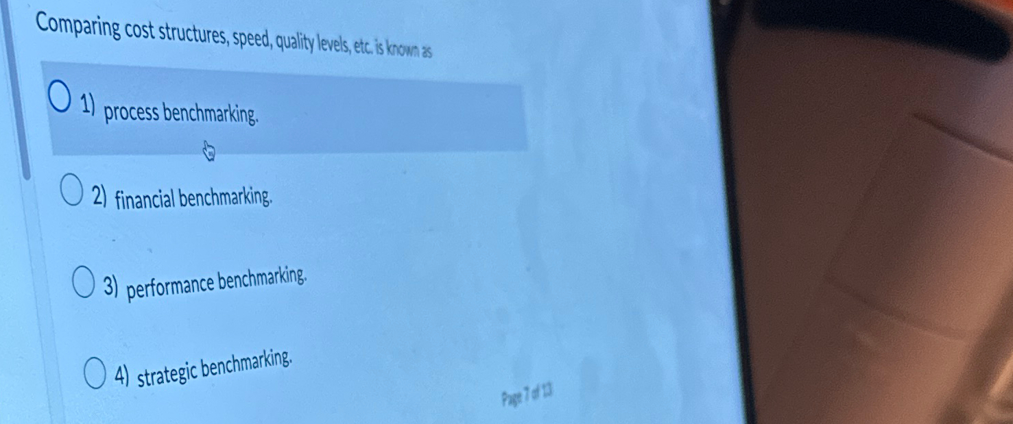 Solved Comparing cost structures, speed, quality levels, | Chegg.com