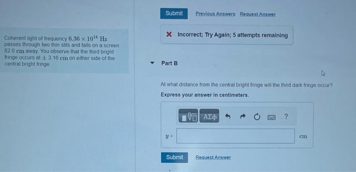 Solved Coherent hght of frequency 6.36×1014 Hz passes | Chegg.com